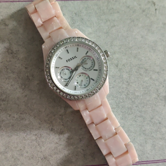 Fossil | Jewelry | Fossil Pink Ceramic Watch | Poshmark